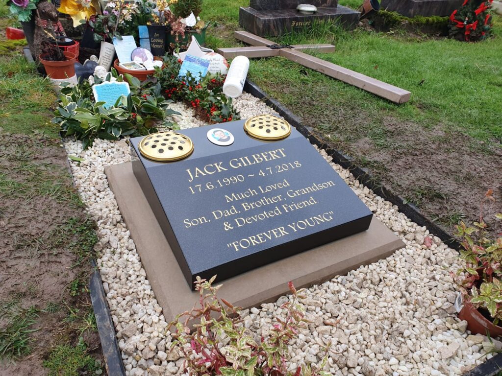 Black Granite Memorial Tablet Hand-Made